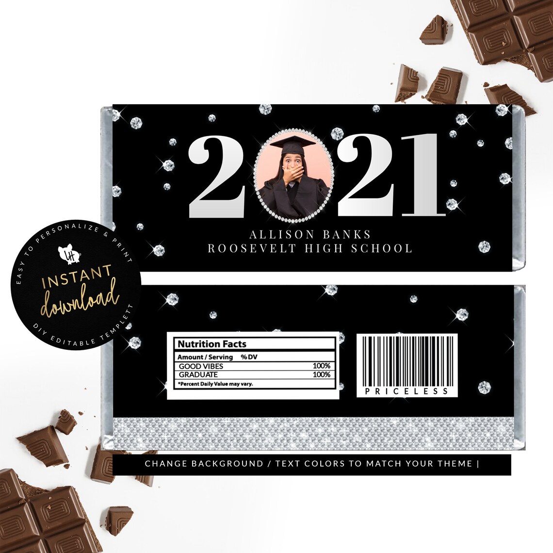 Graduation Candy Bar Label Graduation Printable Candy Label - Etsy