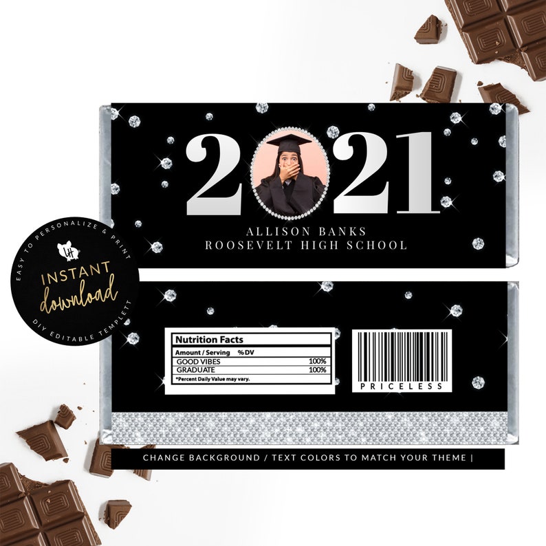 Graduation Candy Bar Label Graduation Printable Candy Label - Etsy