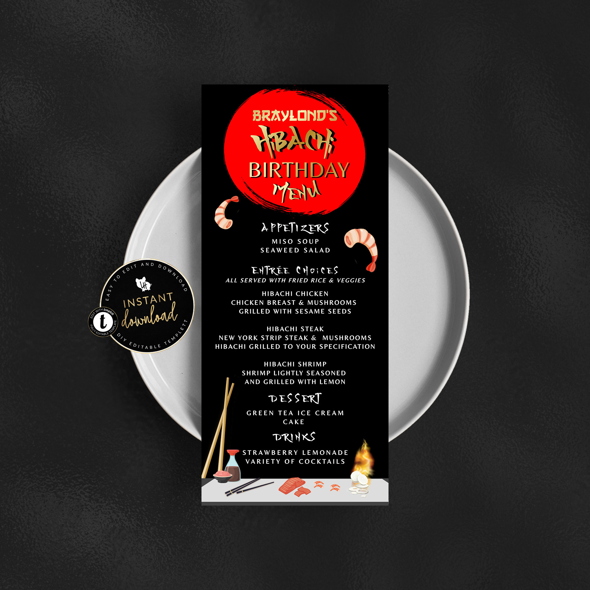Dinner Menu Card Template