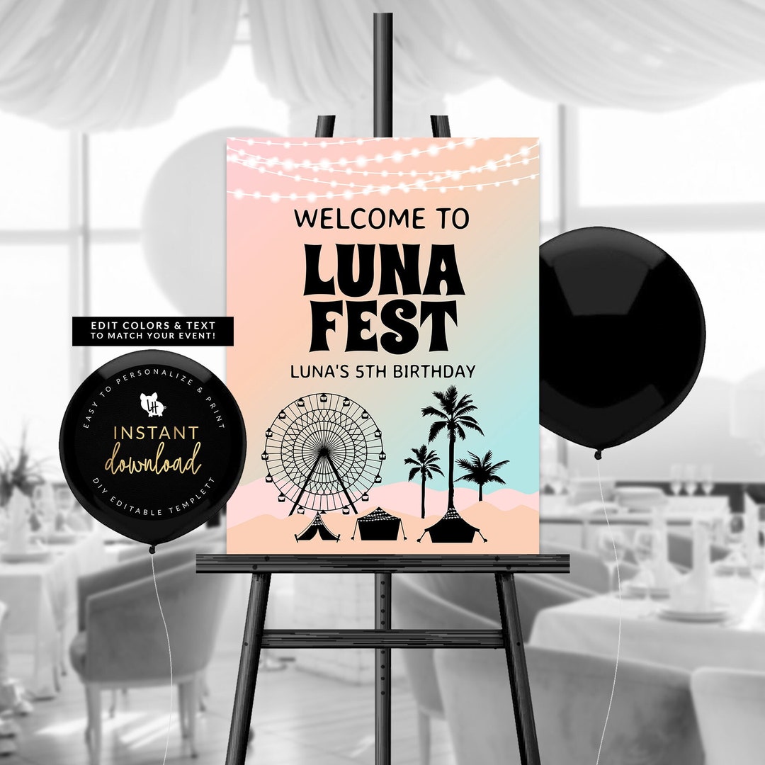 Festival Welcome Sign, Carnival Welcome Poster, Boho Festival, Birthday ...