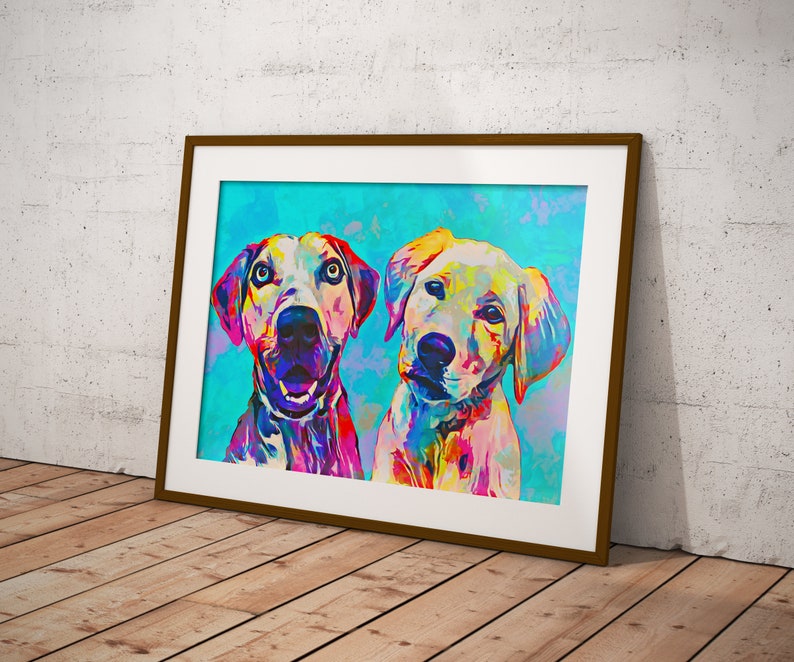 Custom Pet Portrait Custom Dog Portrait Puppies Portrait - Etsy