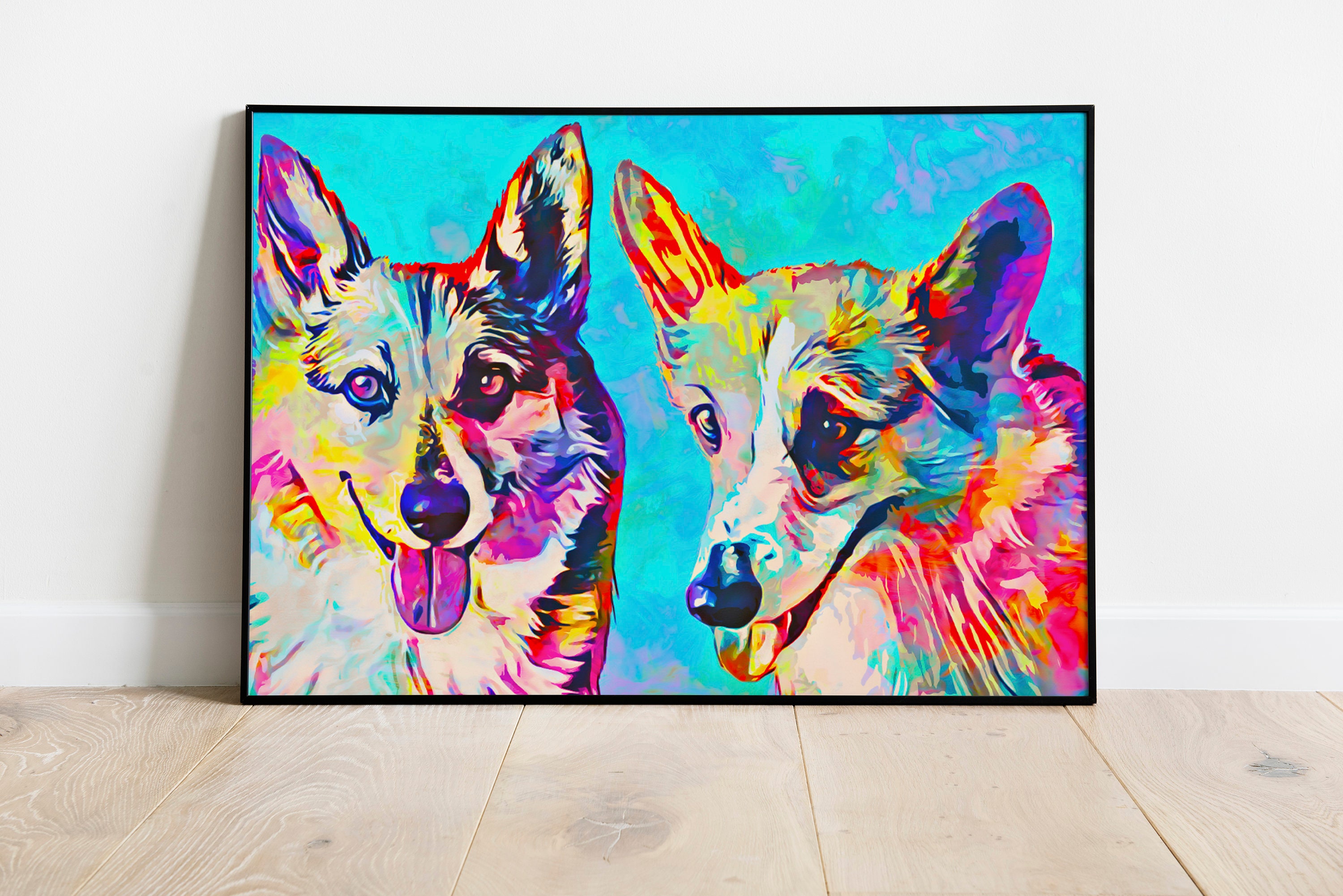 Custom Pet Portrait Custom Dog Portrait Puppies Portrait - Etsy