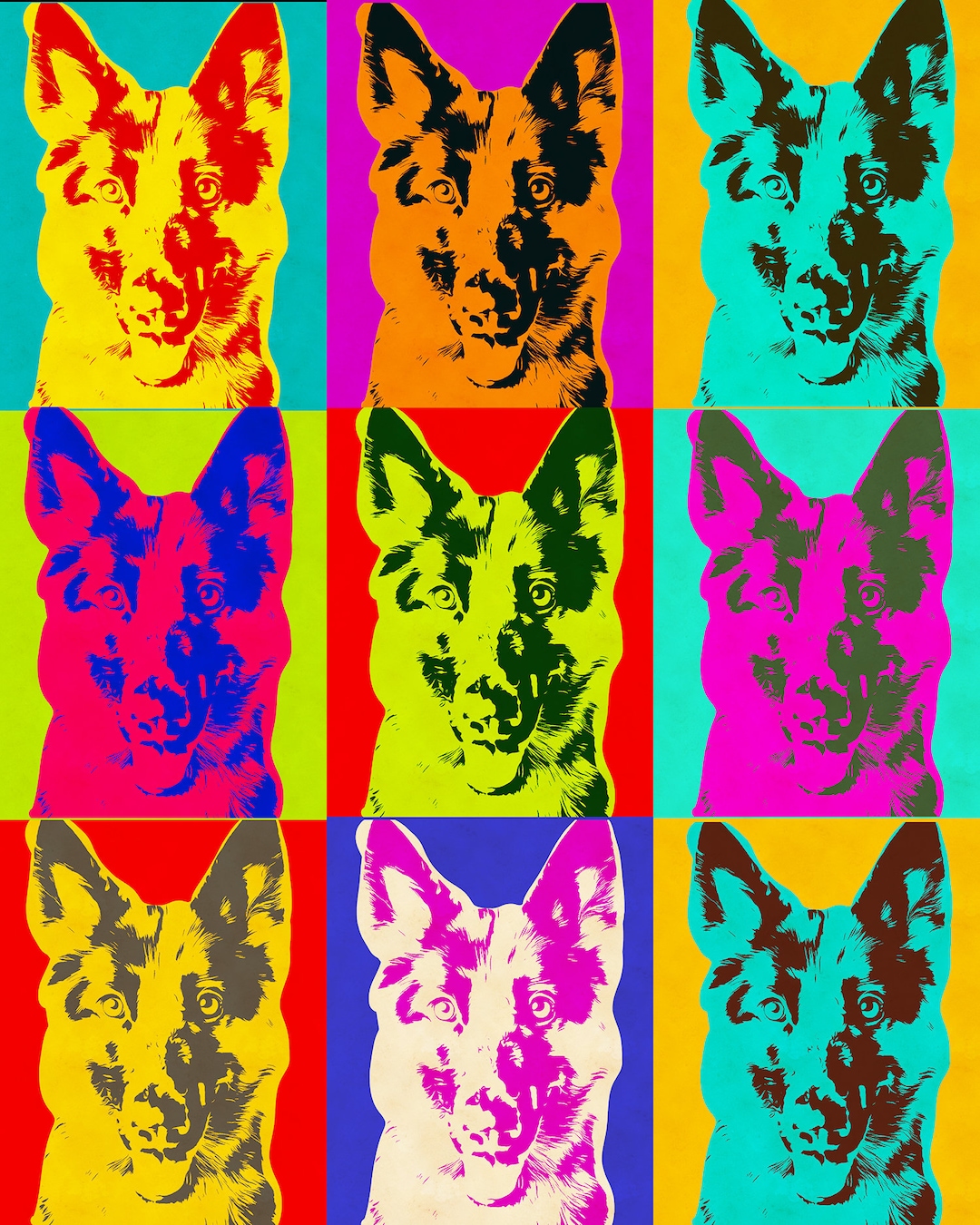 Custom Pet Portrait, Andy Warhol Dog, Custom Dog Portrait ,pop Art ...