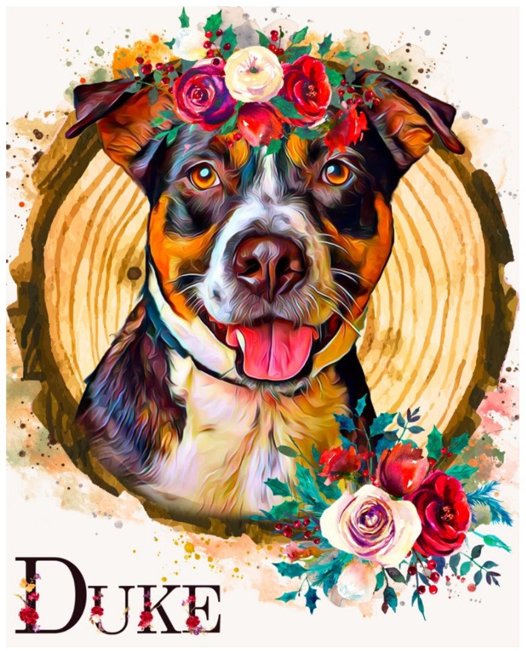 Custom Pet Portrait,dog Portrait, Custom Dog Portrait ,dog's Mom Gift ...