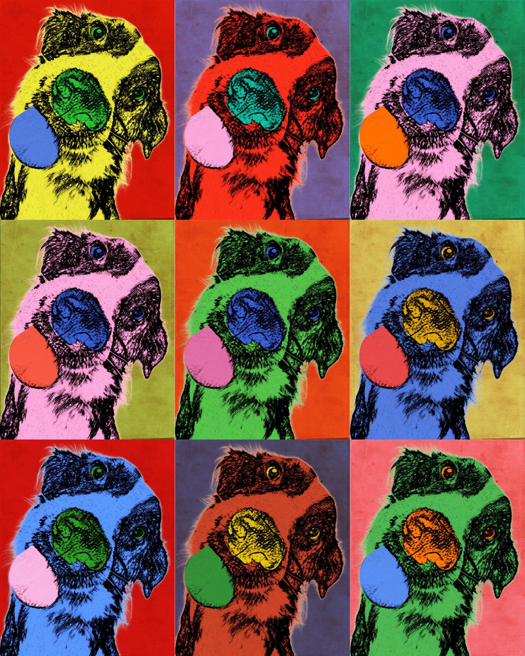 Custom Andy Warhol Style Portrait From Photo , Pet Gifts , Dog Portrait ...