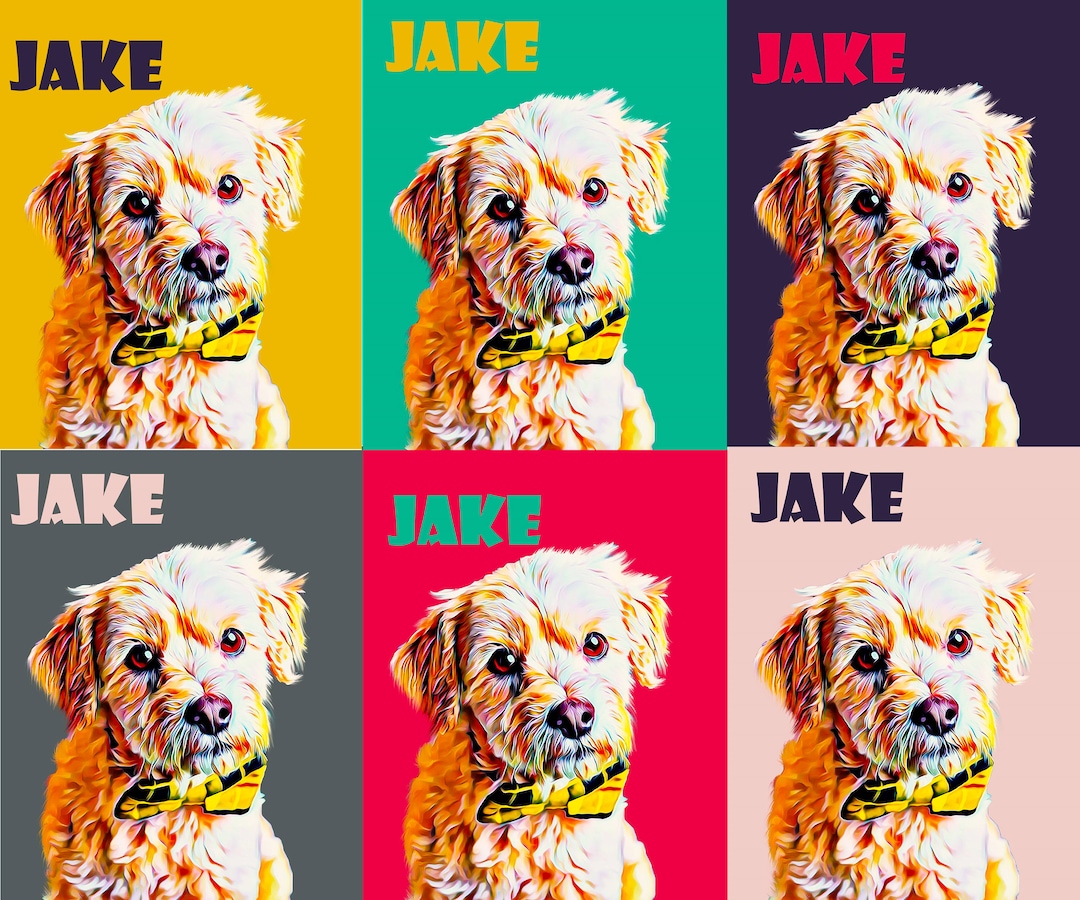 Custom Dog Portrait,andy Warhol,custom Pet Portrait,personalized Pet ...