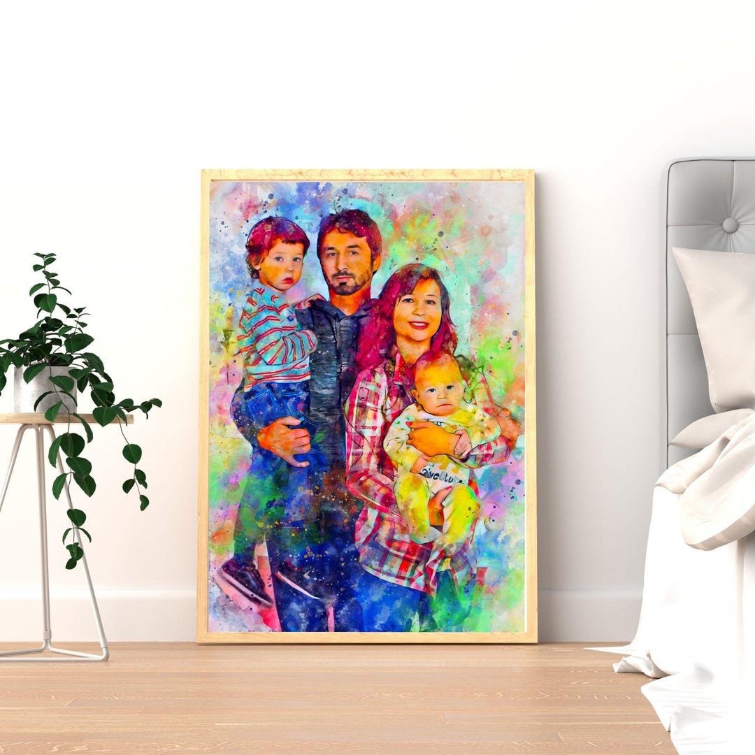 Custom People Portrait – Watercolor Painting From Photo – Personalized ...
