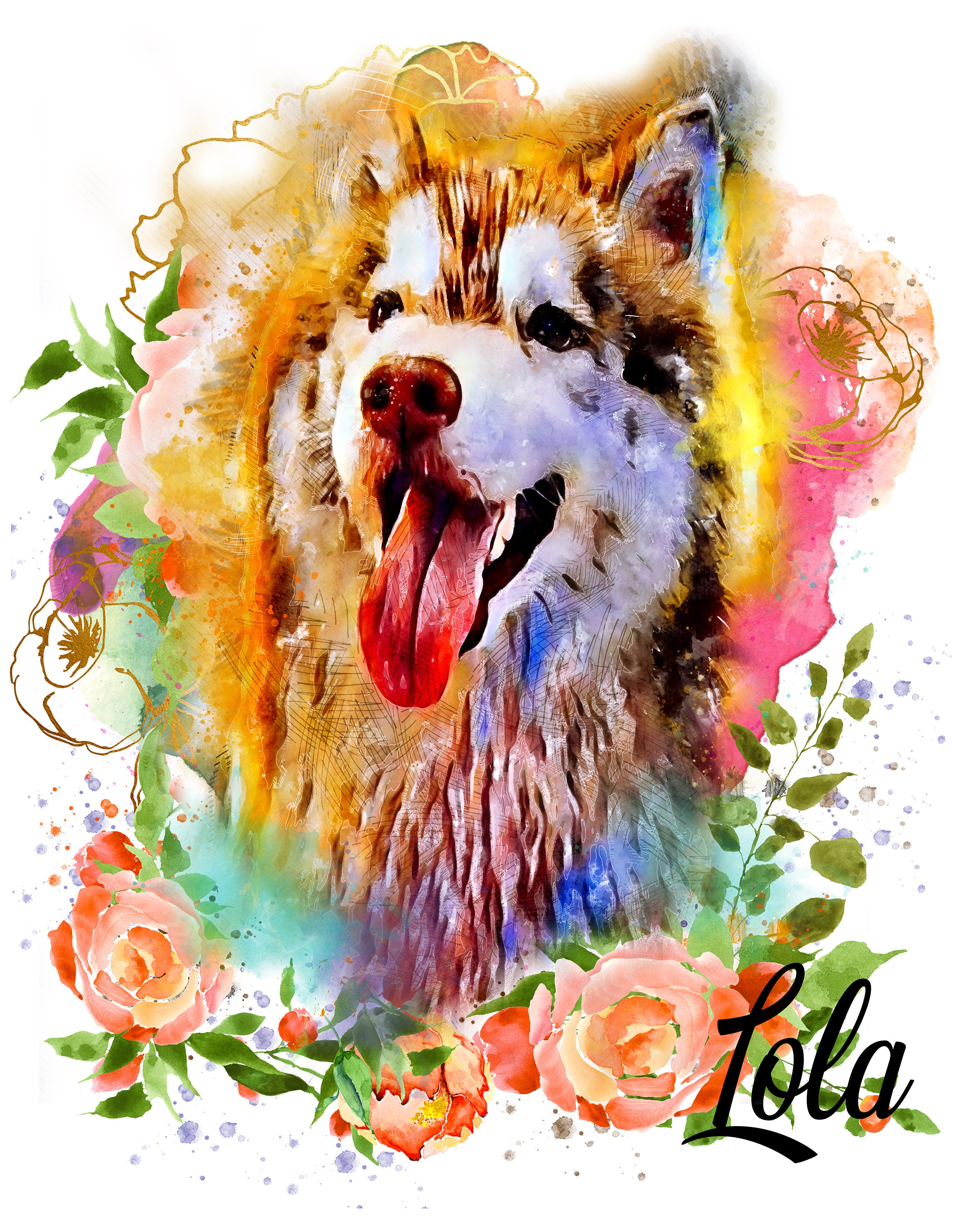 Custom Pet Portrait Custom Dog Portrait Custom Cat - Etsy