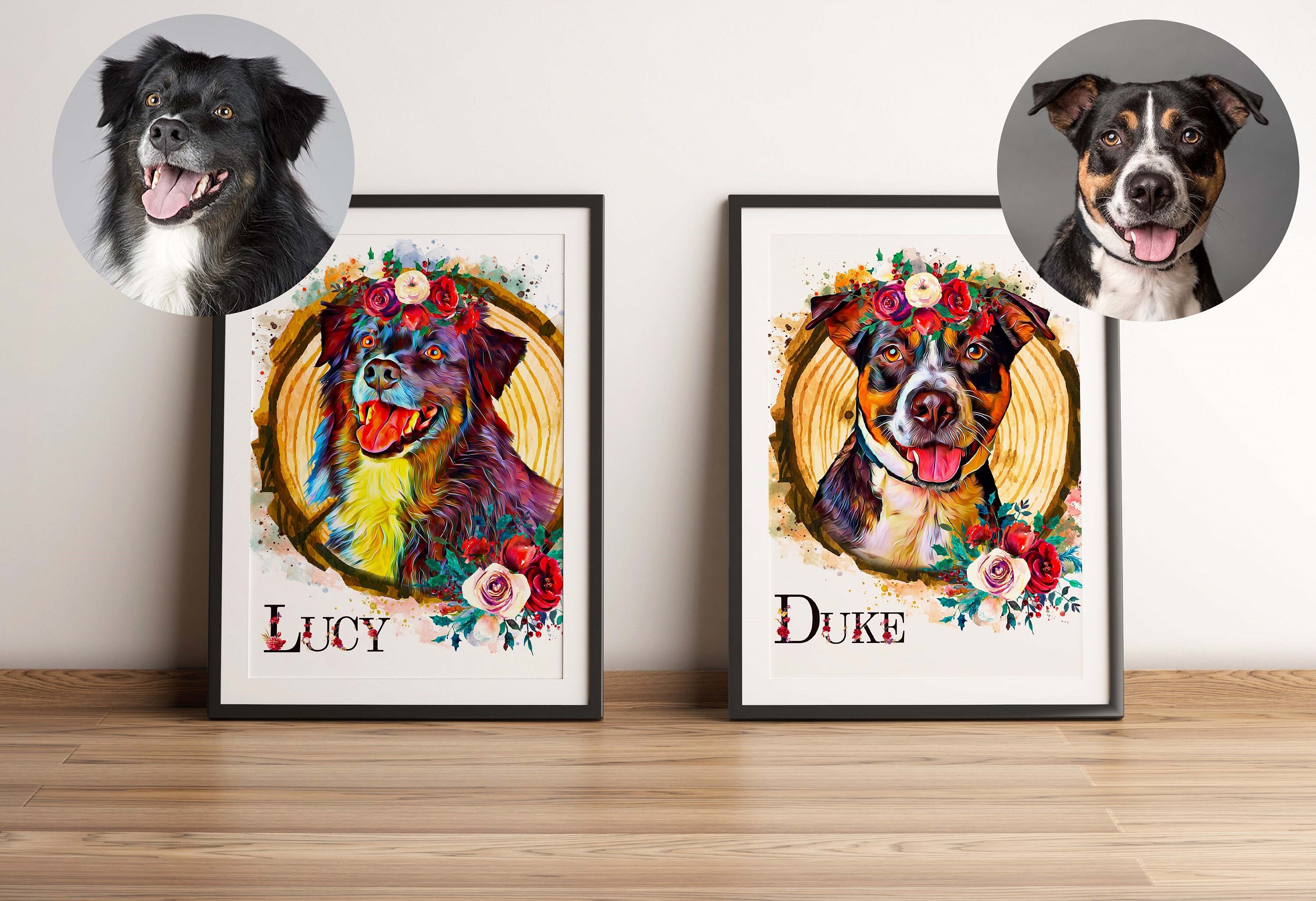 Custom Pet Portraitdog Portrait Custom Dog Portrait | Etsy