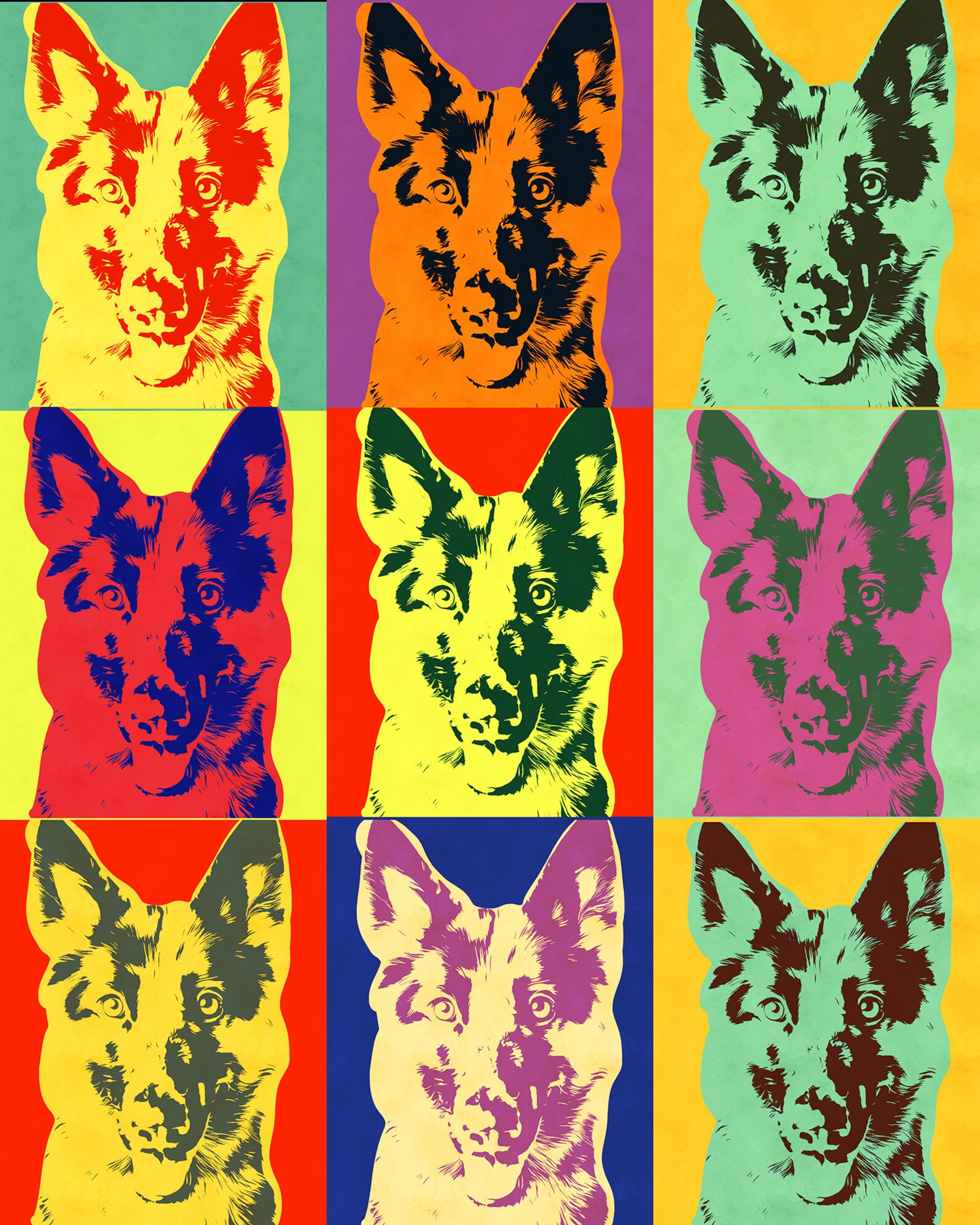 Custom Pet Portrait Andy Warhol dog custom dog portrait pop | Etsy