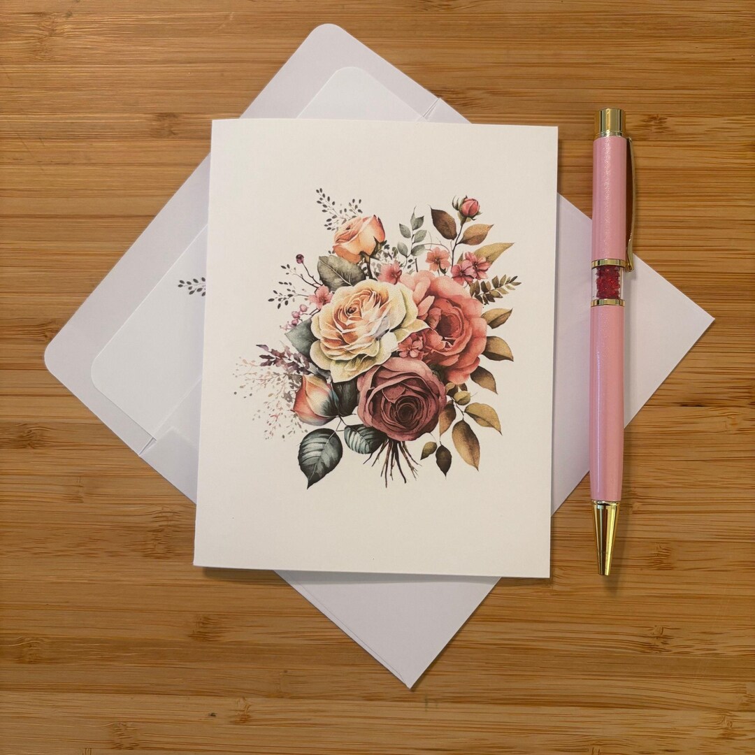Note Cards With Lined Envelopes June Birth Month Flower Card Birthday ...