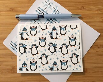 Penguin Note Cards Stationery Set of 10 Cards - Etsy