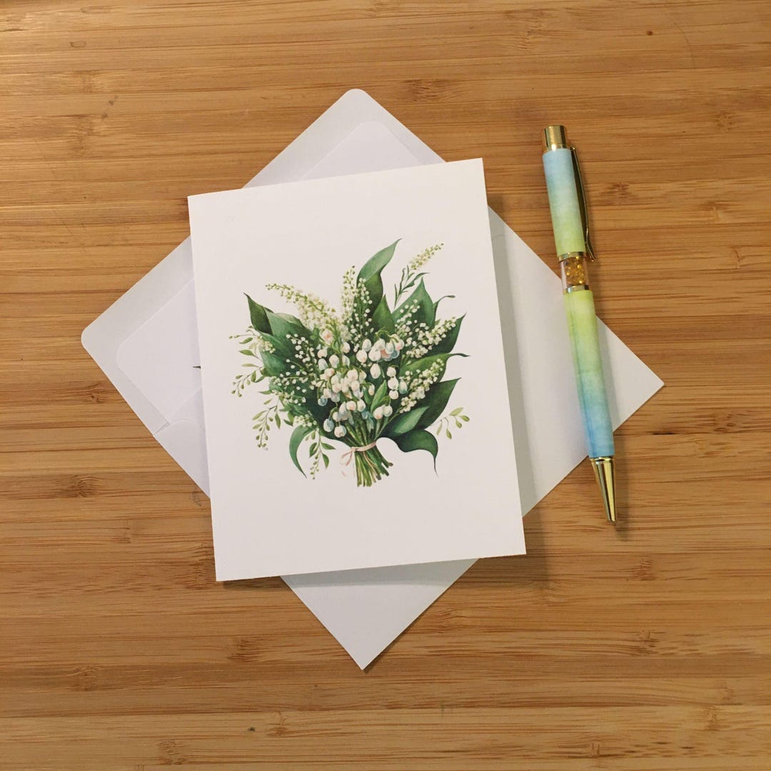 Lily of the Valley Card Floral Card Birthday Card Thank You Card Mother ...