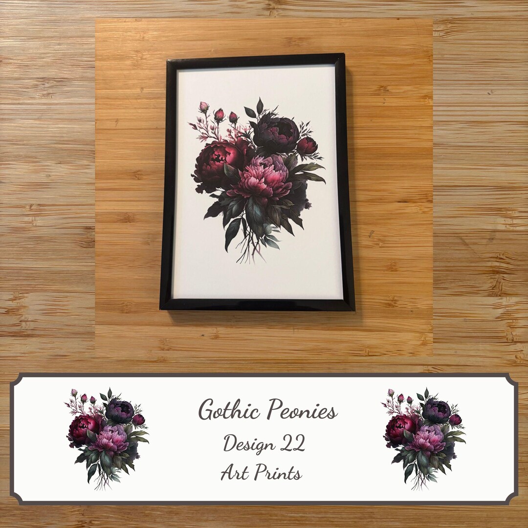 Purple Peonies Unframed Art Print Tabletop Art Wall Art Peony Floral ...