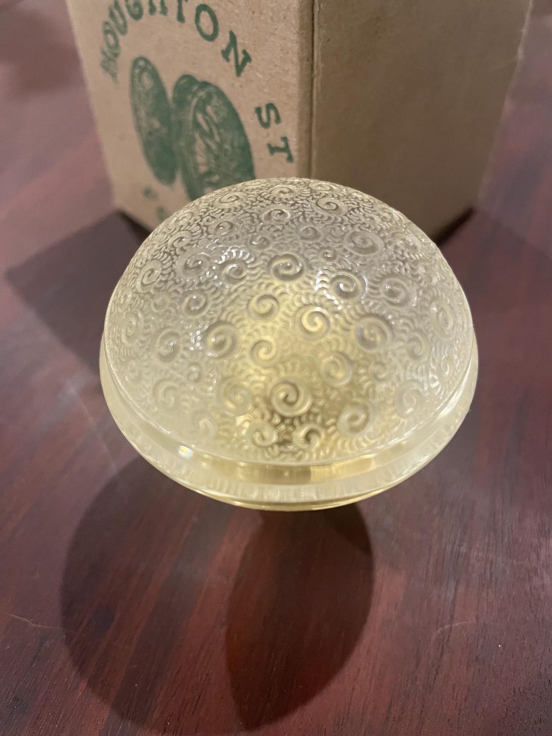 Antique Reproduction Banded Rim Damascene Door Knob in Light ...