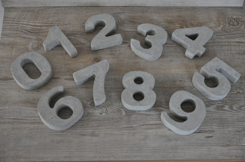 Decorative Concrete Numbers From 0-9 - Etsy