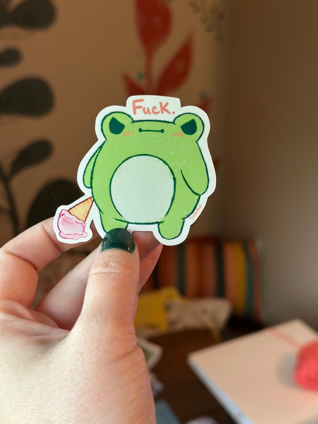 Cute Angry Frog Icecream Sticker for Journaling, Penpaling - Etsy