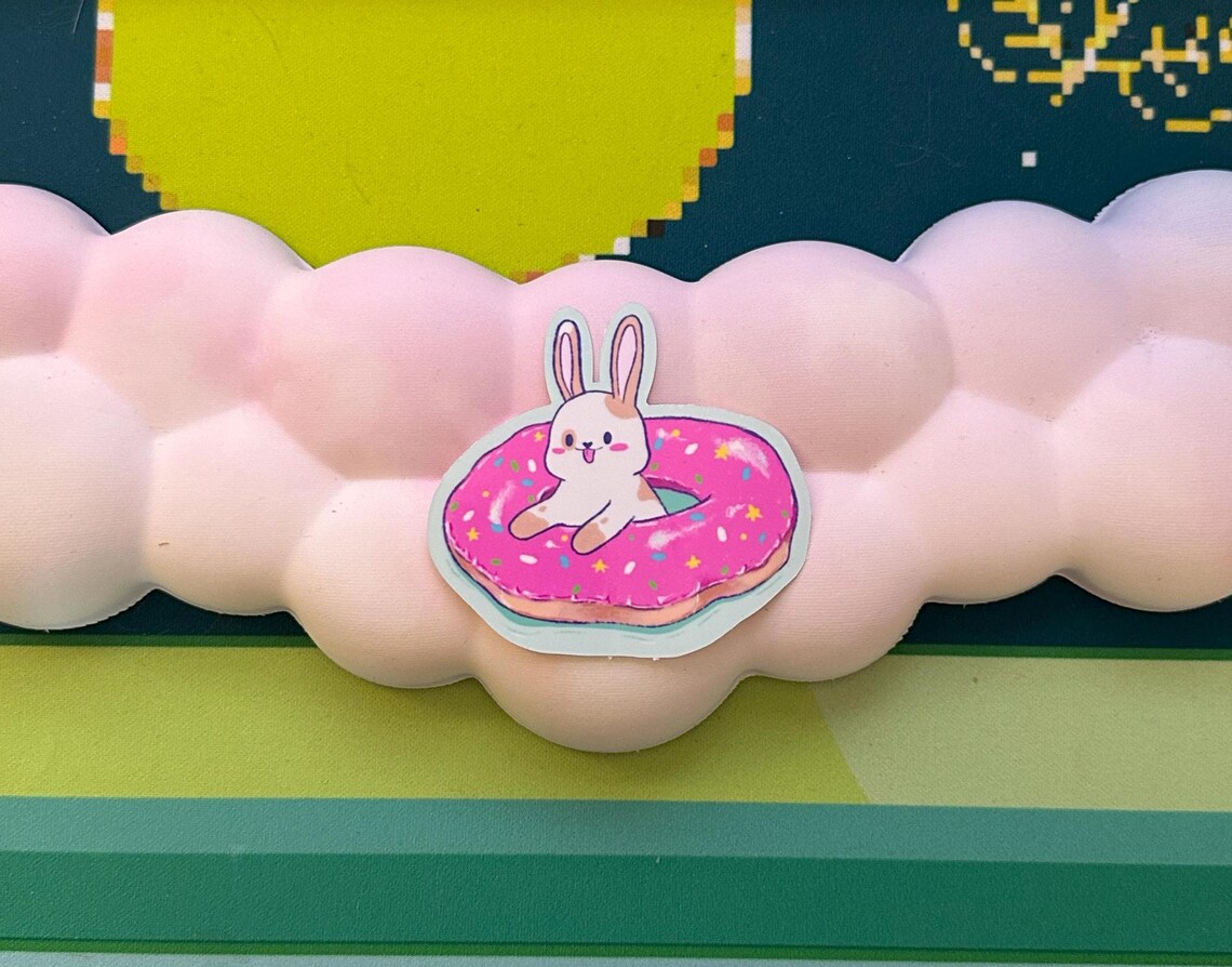 Bunny Rabbit Pool Float Sticker for Journaling, Stationery, Penpals ...