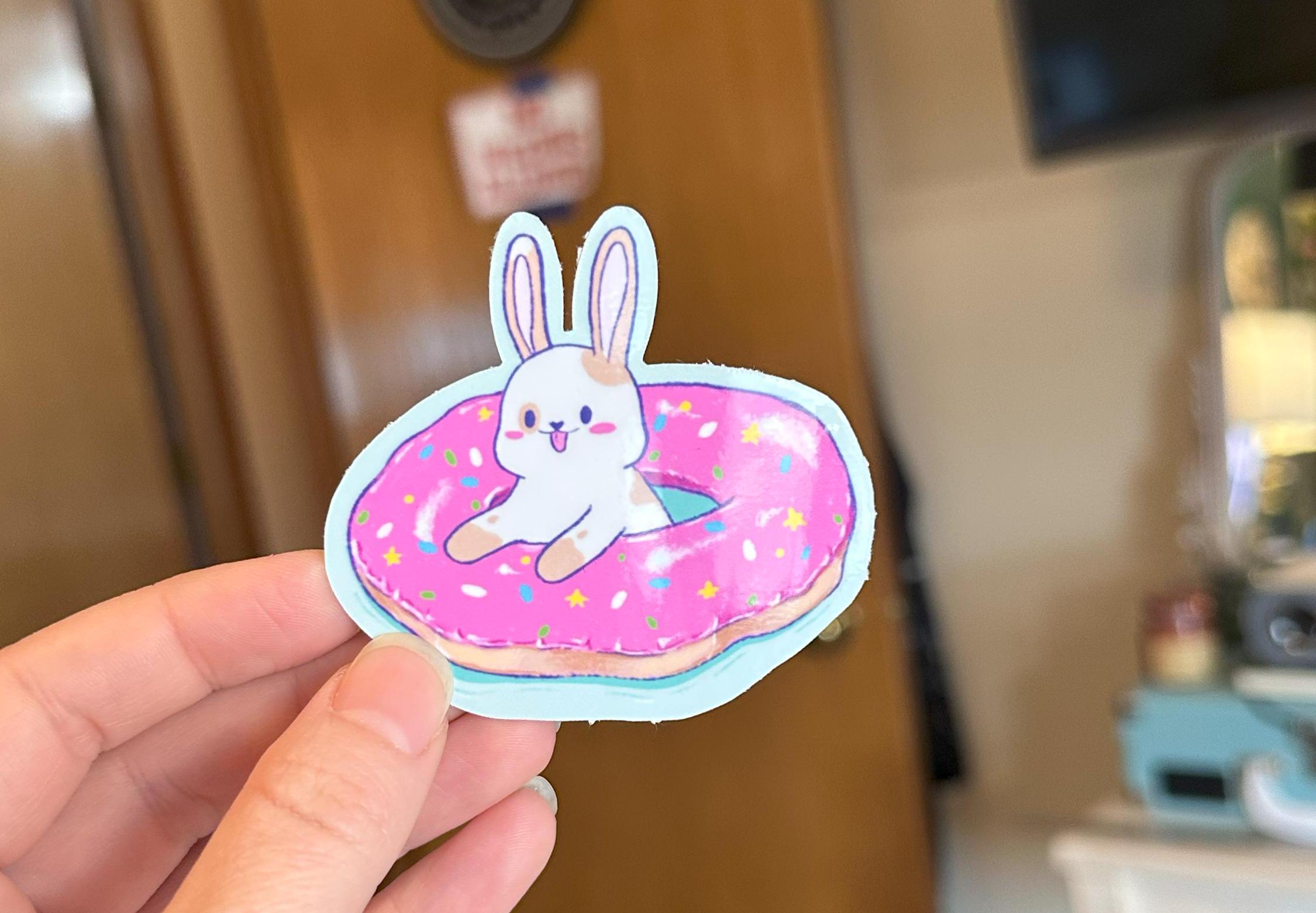 Bunny Rabbit Pool Float Sticker for Journaling, Stationery, Penpals ...