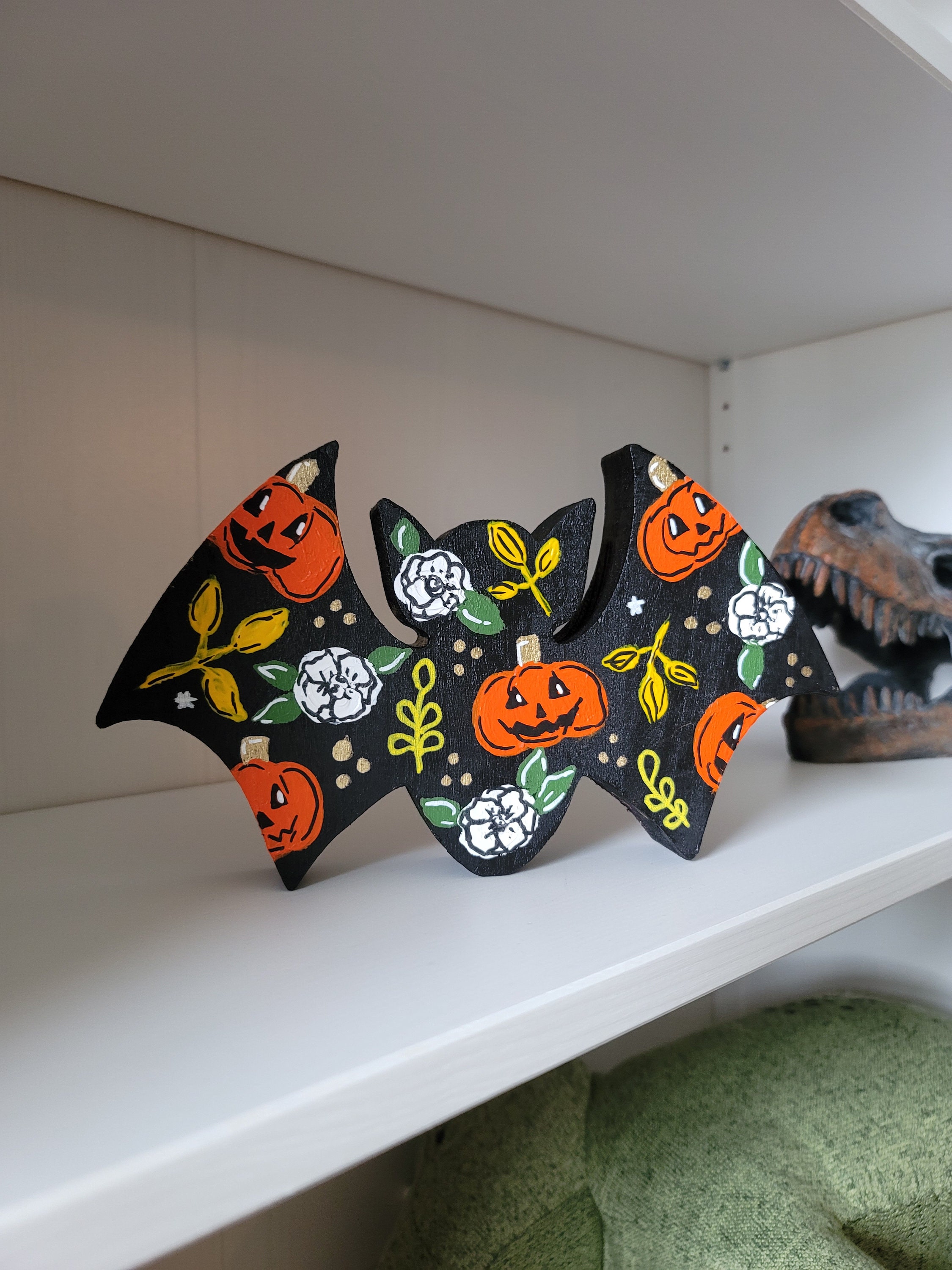 Acrylic Painted Wooden Bat Decor - Etsy