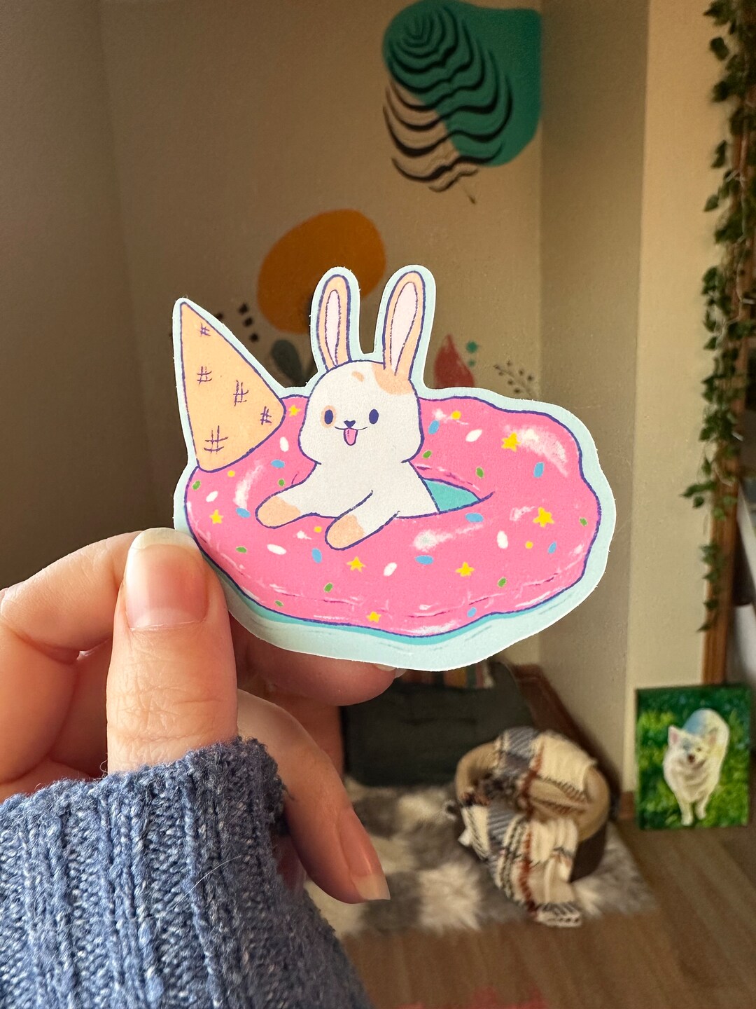 One MATTE Bunny Pool Floaty Sticker for Journaling, Stationery, Penpals ...