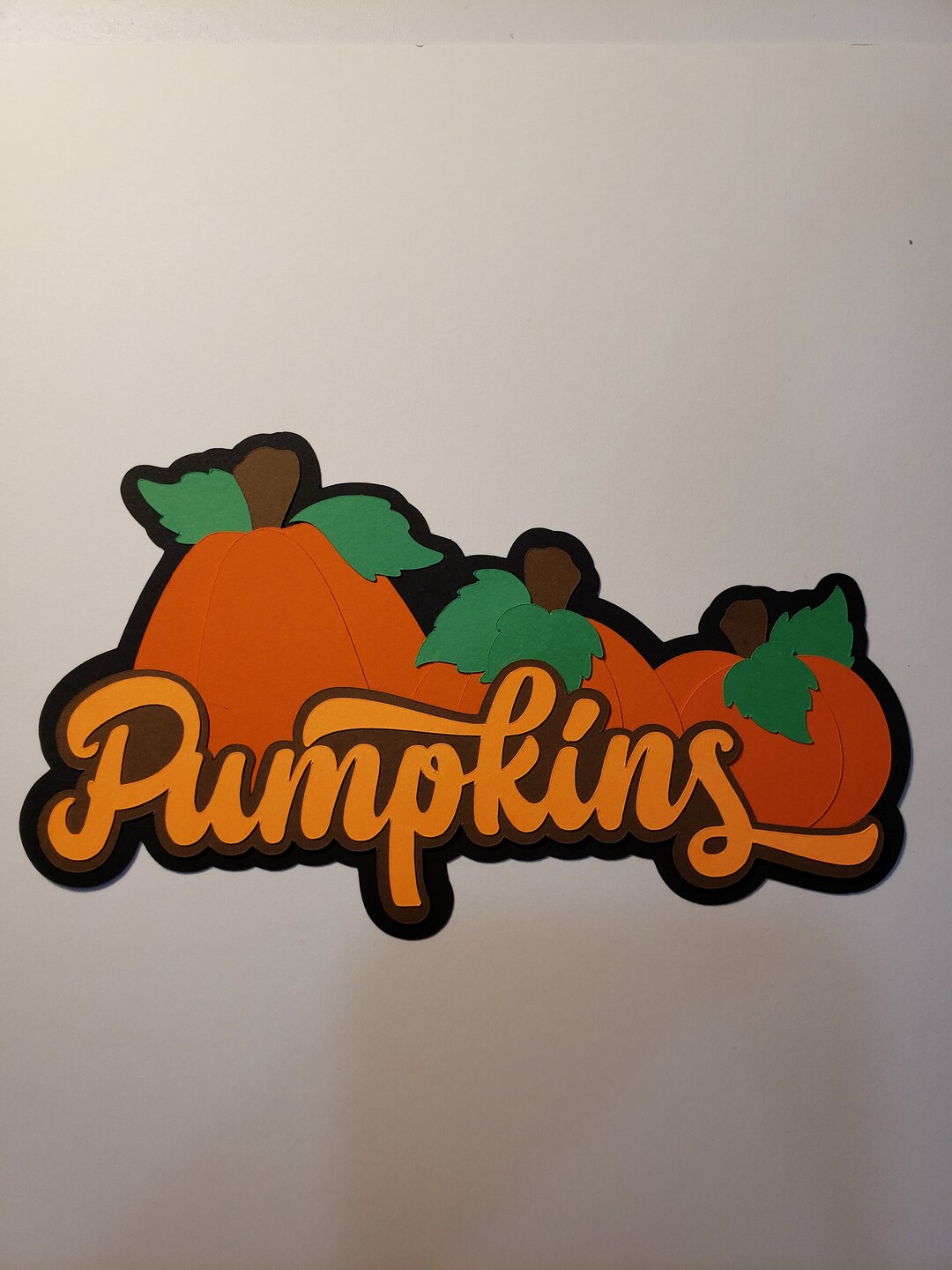 Scrapbook Die Cut Title Pumpkins Premade Paper Piecing for Cards ...