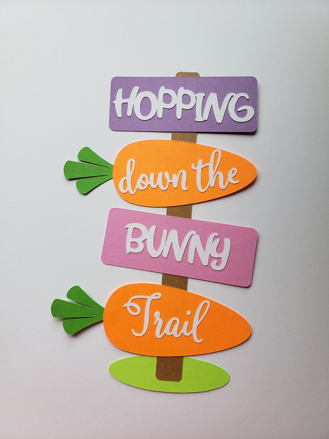 Scrapbook Die Cut Title Hopping Down the Bunny Trail Premade Paper ...