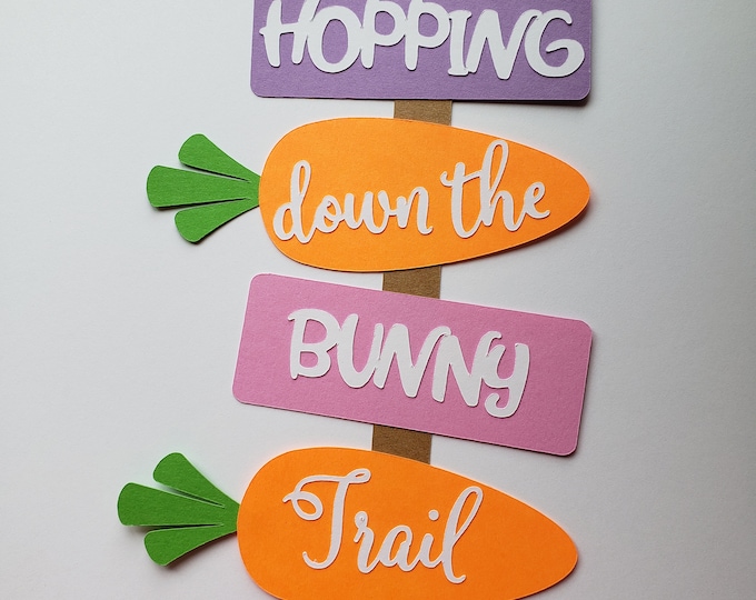 Scrapbook Die Cut Title Hopping Down the Bunny Trail Premade Paper ...