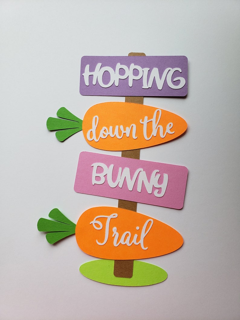 Scrapbook Die Cut Title Hopping Down the Bunny Trail Premade Paper ...
