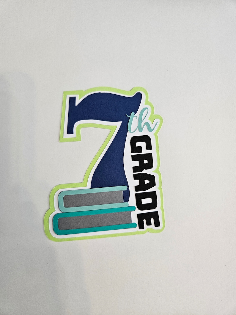 Scrapbook Die Cut Title 7th Grade Premade Paper Piecing for Cards ...