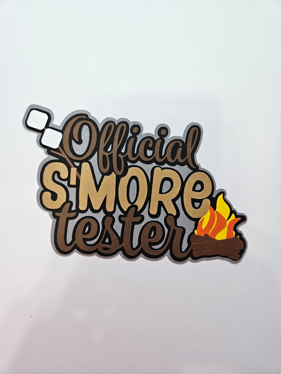 Scrapbook Die Cut Title Official Smore Tester Premade Paper Piecing for ...