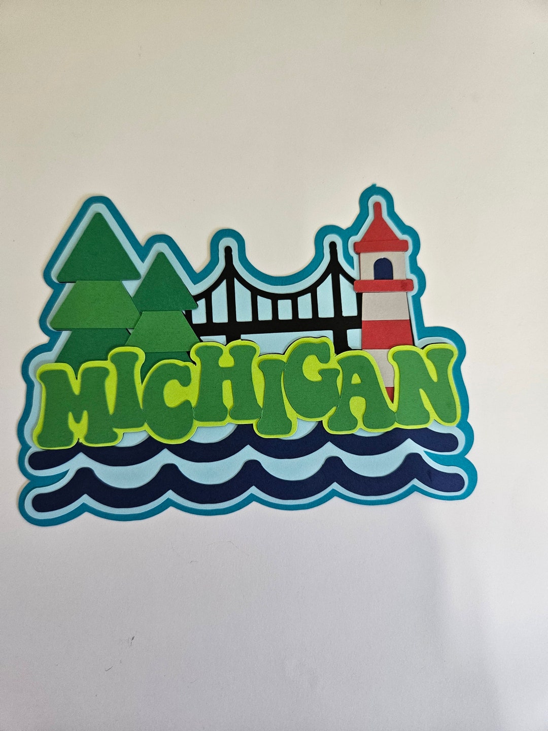 Michigan Scrapbook Title Scrapbook Diecut for Scrapbook Pages Planners ...