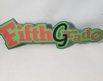 Scrapbook Title, 5th Grade, School, Paper Piecing,die Cut, Reddie13 - Etsy