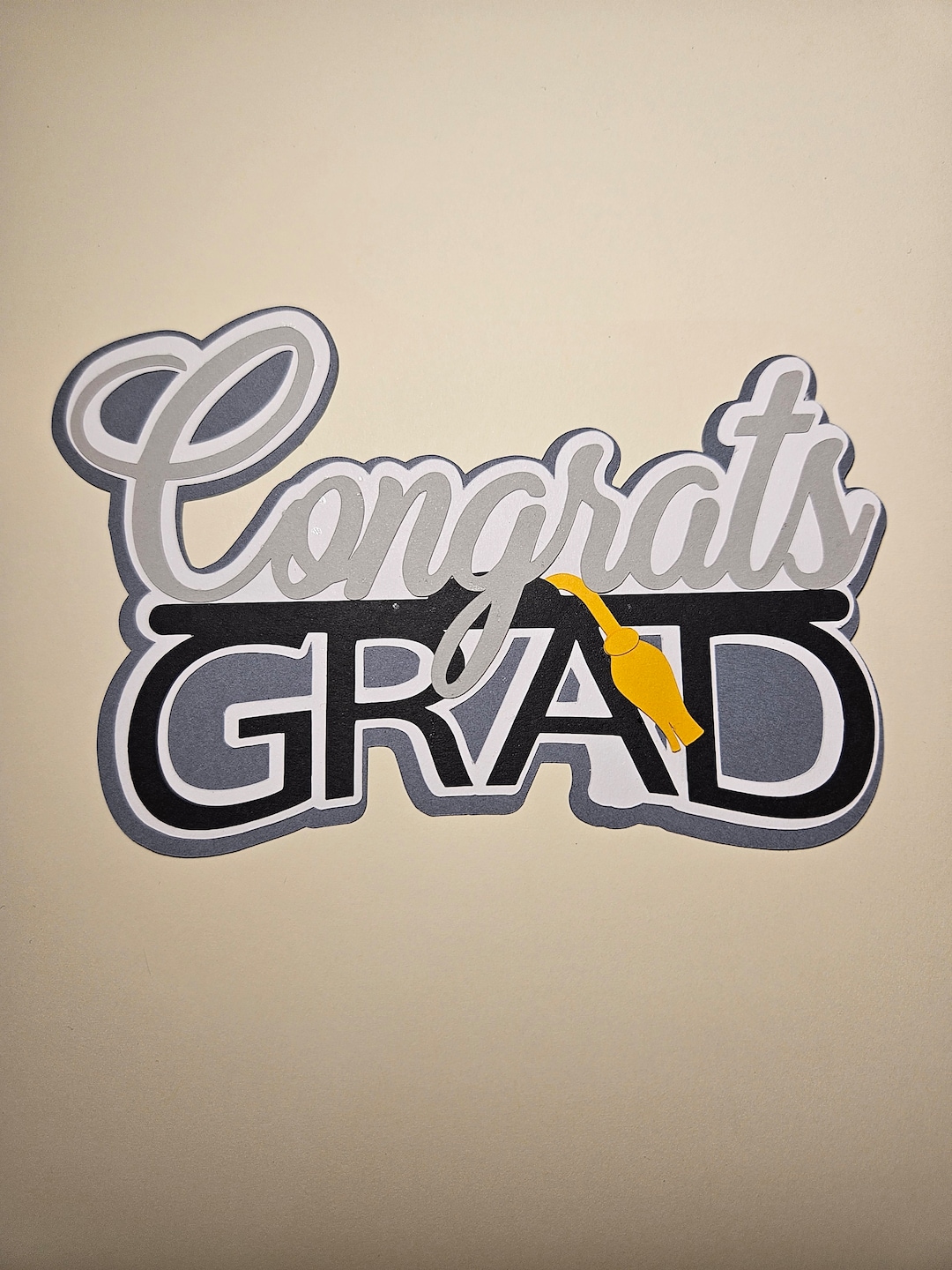Scrapbook Die Cut Title Congrats Grad Premade Paper Piecing for Cards ...