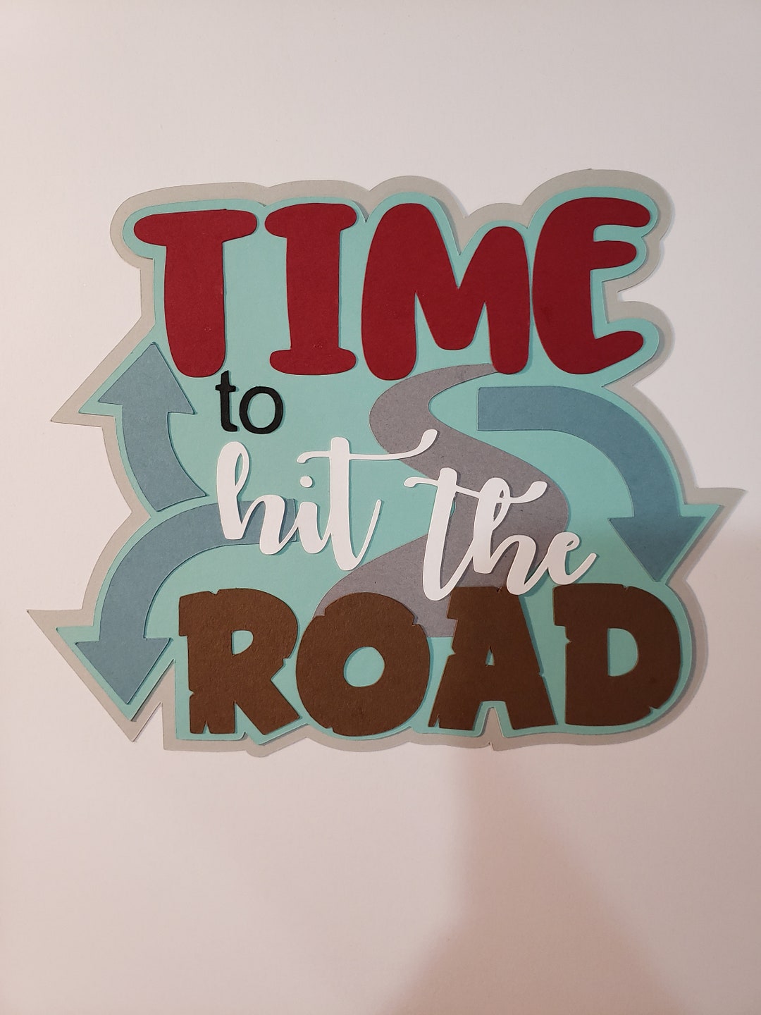 Scrapbook Die Cut Title Time to Hit the Road Premade Paper Piecing for ...