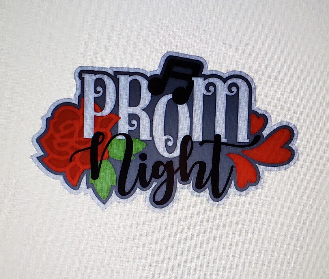 Scrapbook Die Cut Title Prom Night Premade Paper Piecing for Cards ...
