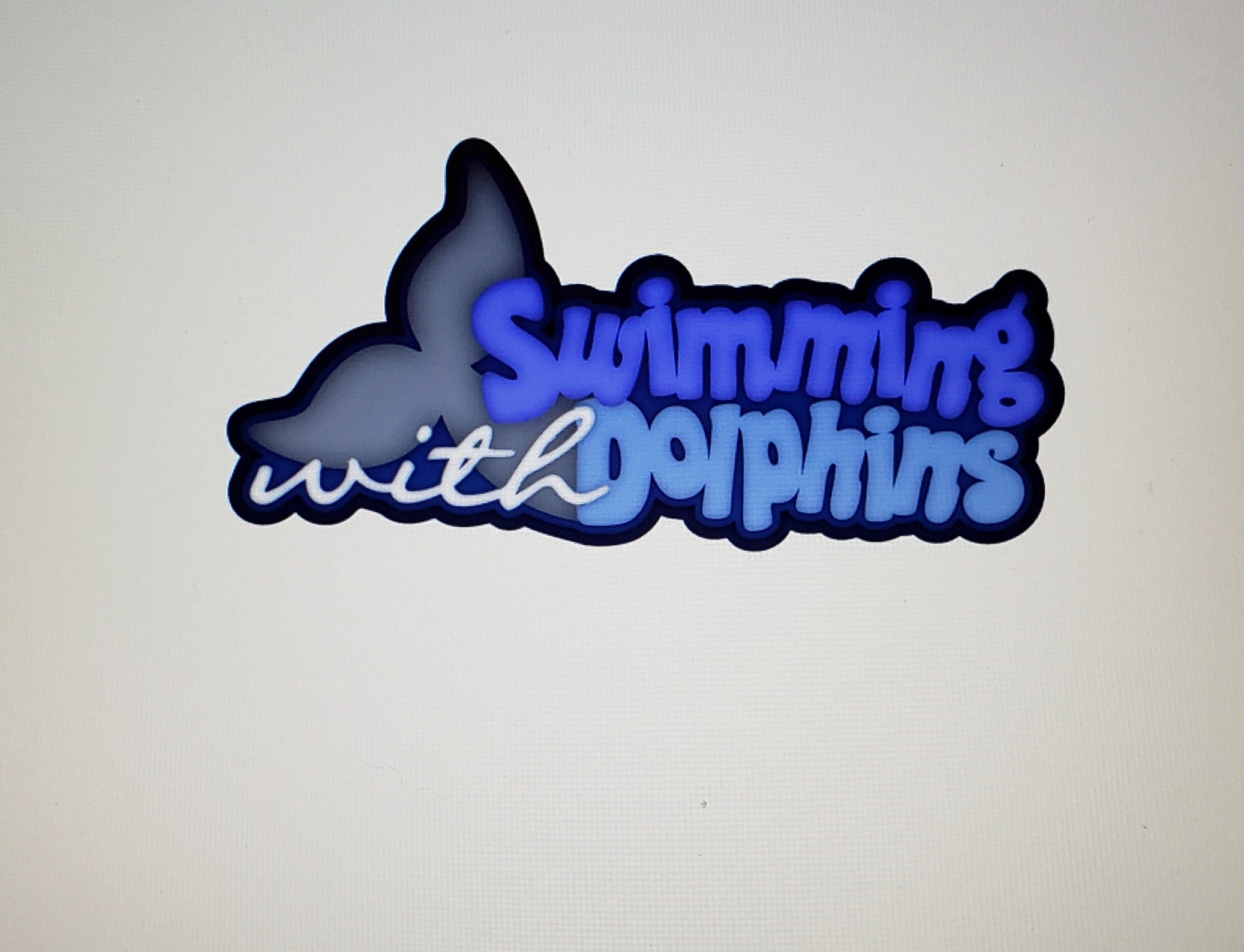 Scrapbook Die Cut Title Swimming With Dolphins Premade Paper Piecing ...