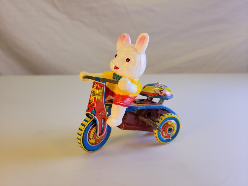 Authentic Vintage Wind-up Bunny on Tricycle 1950s Japanese - Etsy