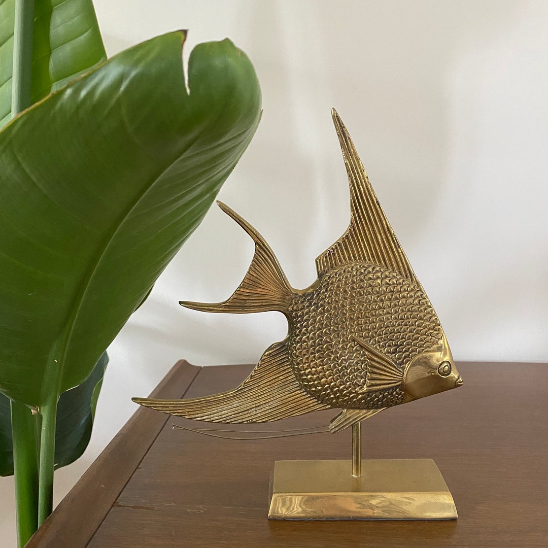 Brass Angelfish, Brass Fish, Mid Century Decor, Fish Decor, Unique ...