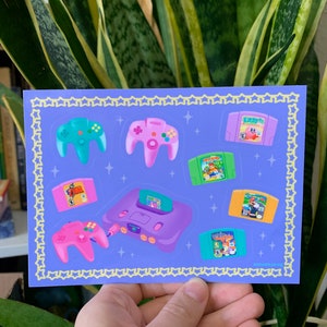 Nintendo 64 Pastel Sticker Sheet — Great Gift for Nintendo Fans — 90s ...