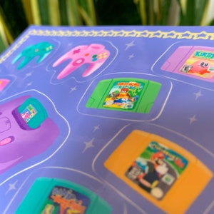 Nintendo 64 Pastel Sticker Sheet — Great Gift for Nintendo Fans — 90s ...