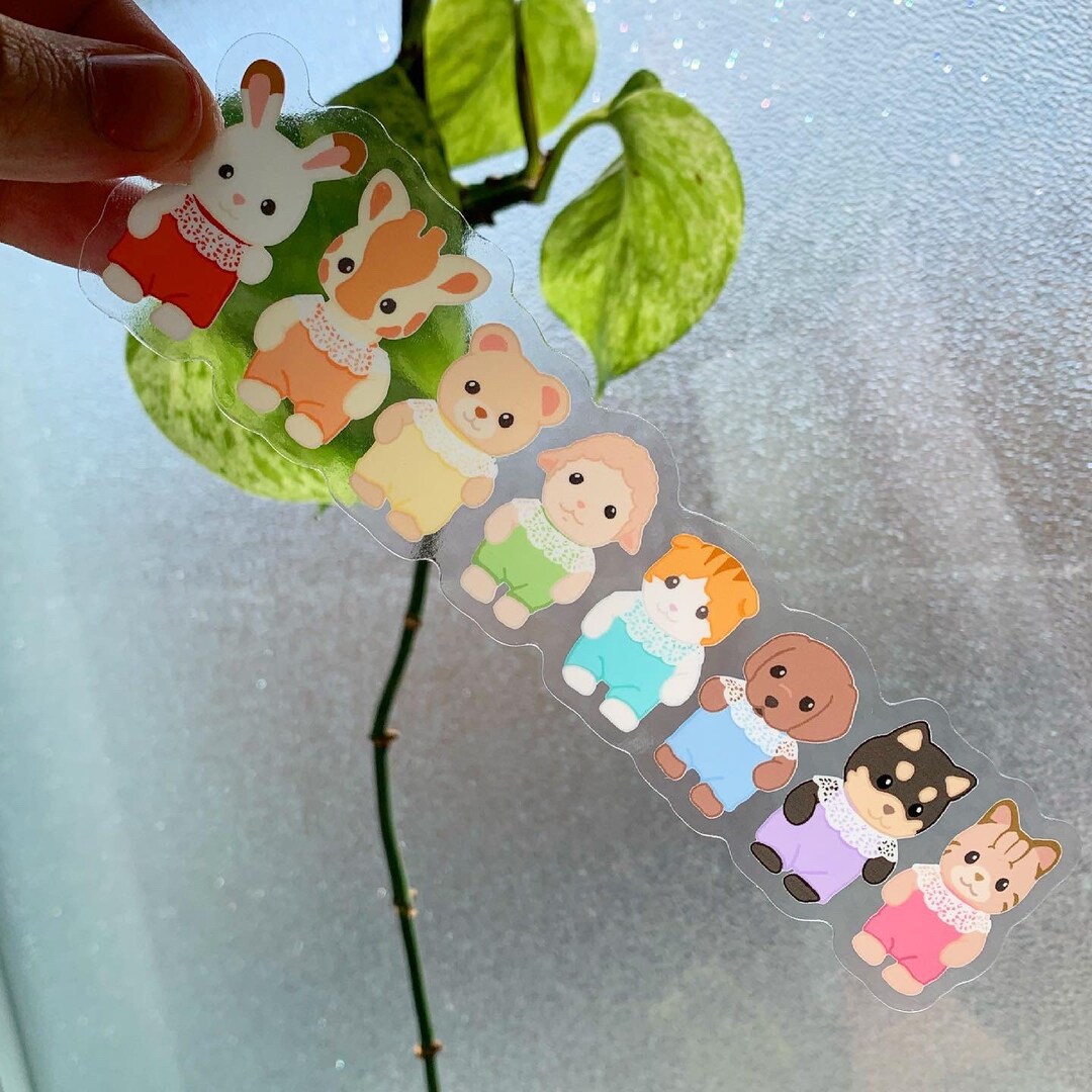 Rainbow Babies Little Critter Stickers Cute Baby Animal Sticker Clear ...