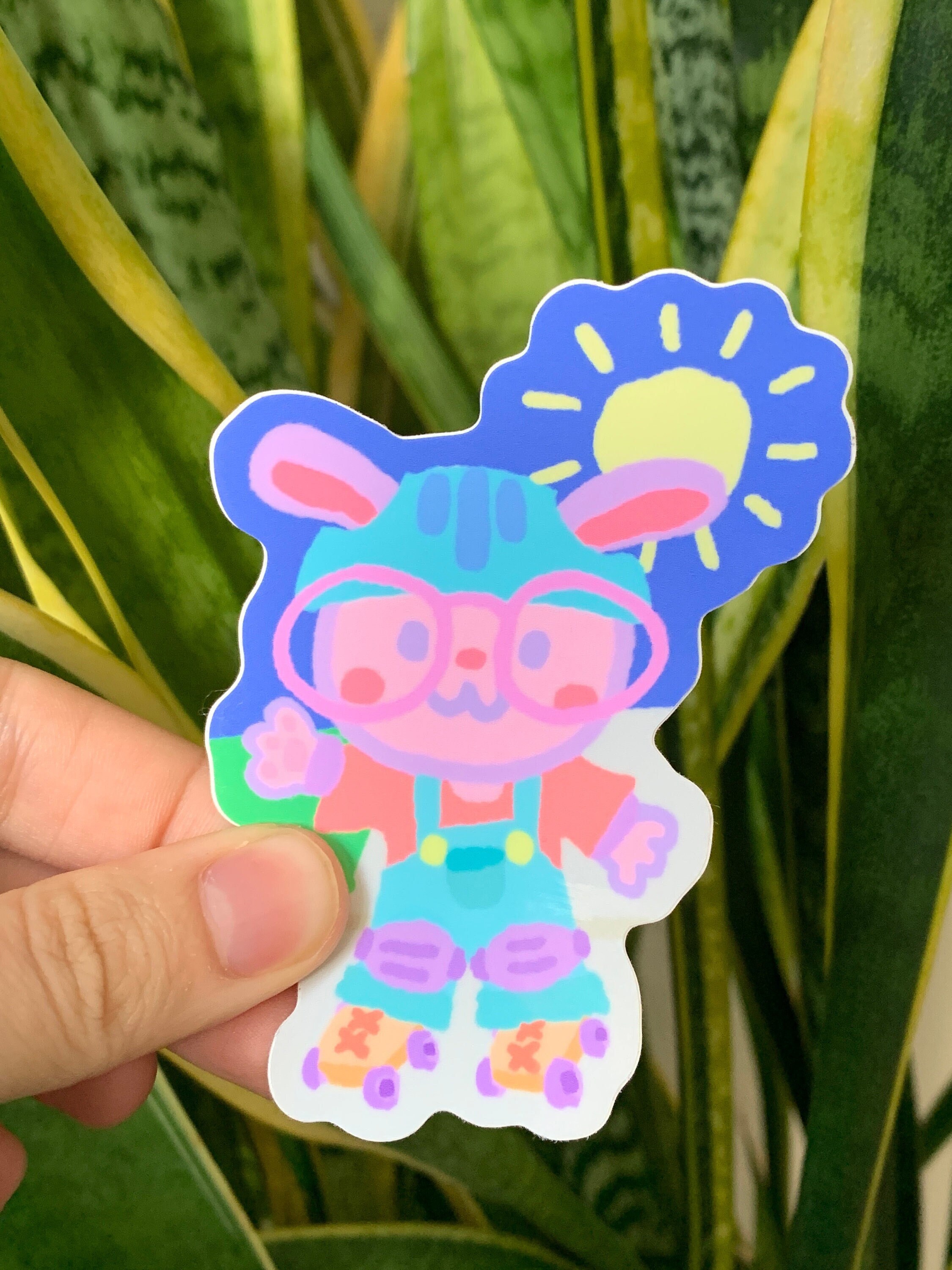 Roller Skate Bunny Pastel Sticker Vinyl Waterproof Sticker - Etsy