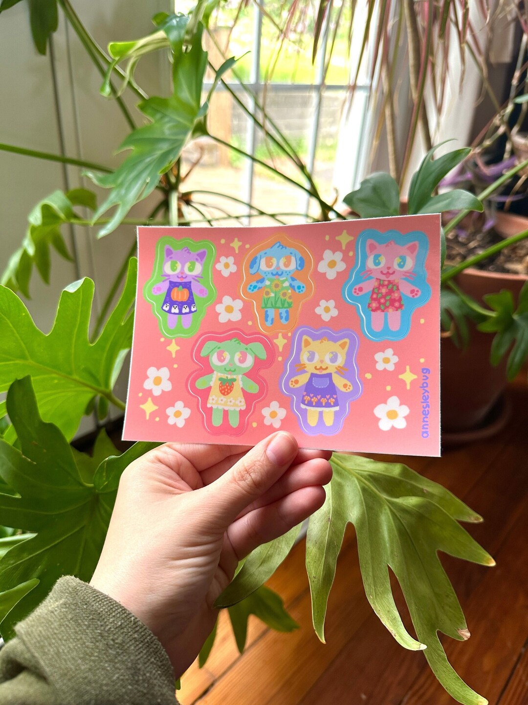Colorful Cats and Dogs Sticker Sheet — BUJO Stickers — Weatherproof ...