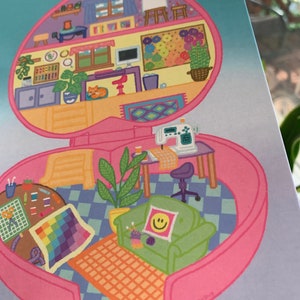 Polly Pocket Craft Room Print — Knitting Embroidery Painting Polly ...