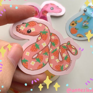Strawberry Fruit Snake Vinyl Sticker Strawberry Snake Gift for Snake ...