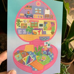Polly Pocket Craft Room Print — Knitting Embroidery Painting Polly ...