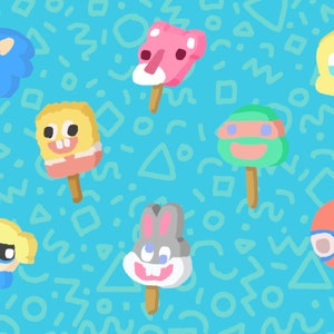 Nostalgic 90s Character Popsicles Snacks Sticker Sheet Ice - Etsy