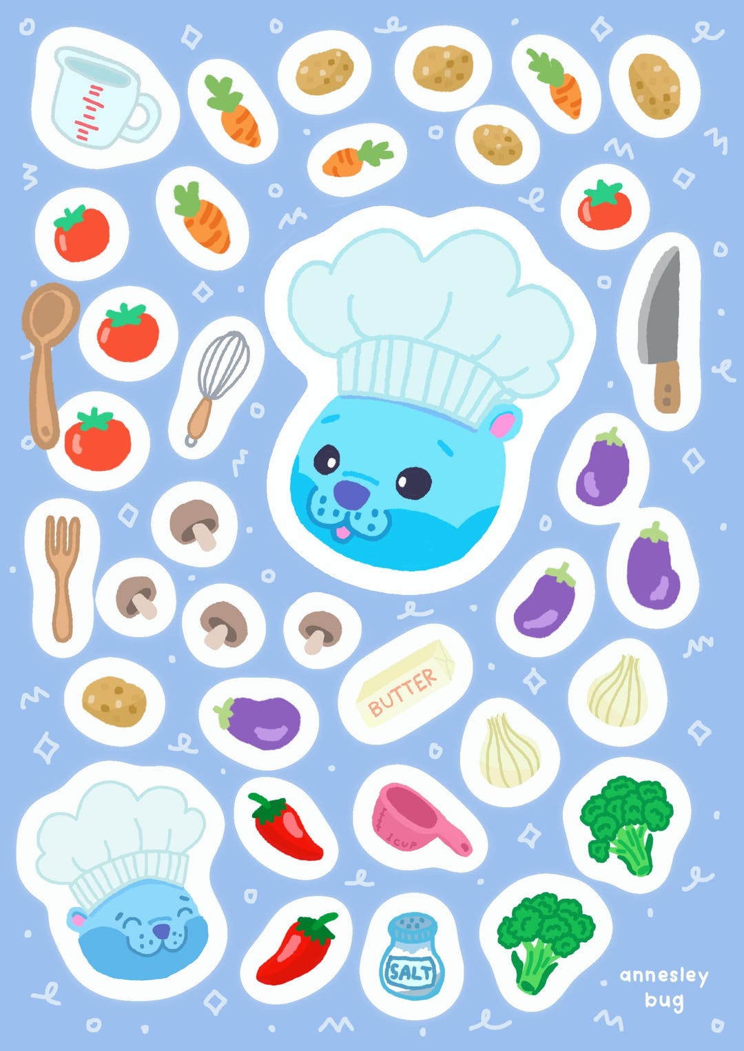 Cooking Otter Sticker Sheet — Cooking Planner Stickers — Cooking ...