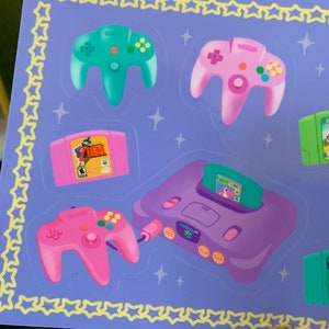 Nintendo 64 Pastel Sticker Sheet — Great Gift for Nintendo Fans — 90s ...